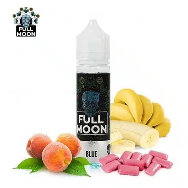 E-liquide Blue 50ml Full Moon - Eliquide Bubble-gum, pêche, banane frais
