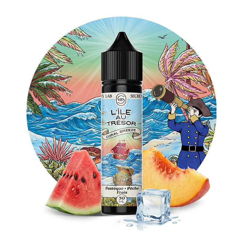 E-liquide Coral Breeze 50ml L'Île au Trésor - Duo pêche pastèque